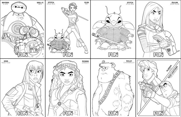 Disney Mash-Up Coloring Pages Are a Great Stress Reliever