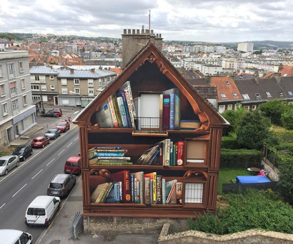 Artists Transform Apartment Buildings into Giant Bookshelves Featuring ...