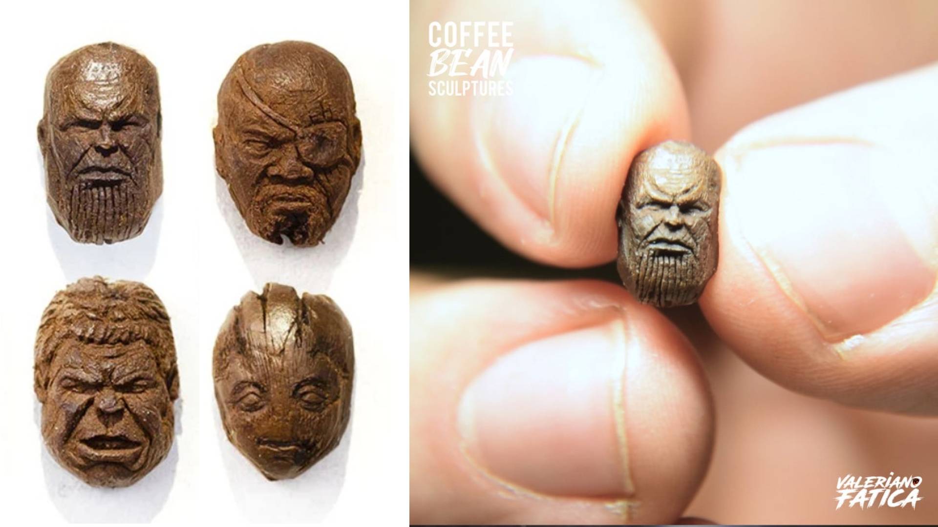 Incredible Coffee Bean Sculptures of Marvel Characters