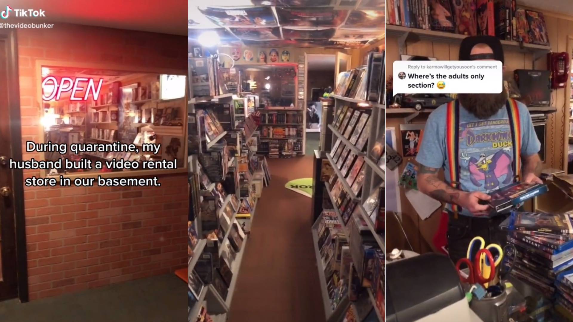 Husband Builds Video Rental Store in Basement During Quarantine