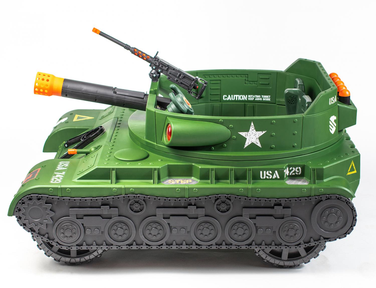 Kid's Tank with Working Cannon, Rotating Turret from Walmart