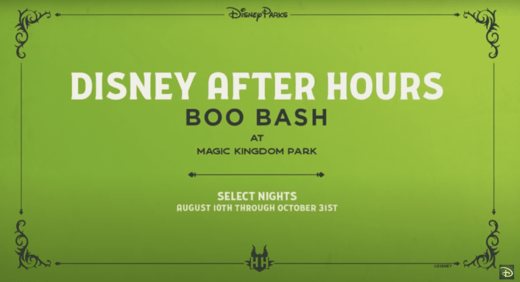 Disney After Hours BOO BASH Announced for Halloween 2021