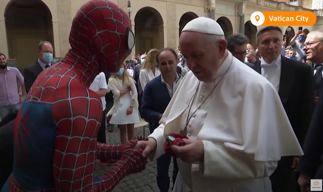Spider-Man Swings into Vatican City to Meet The Pope