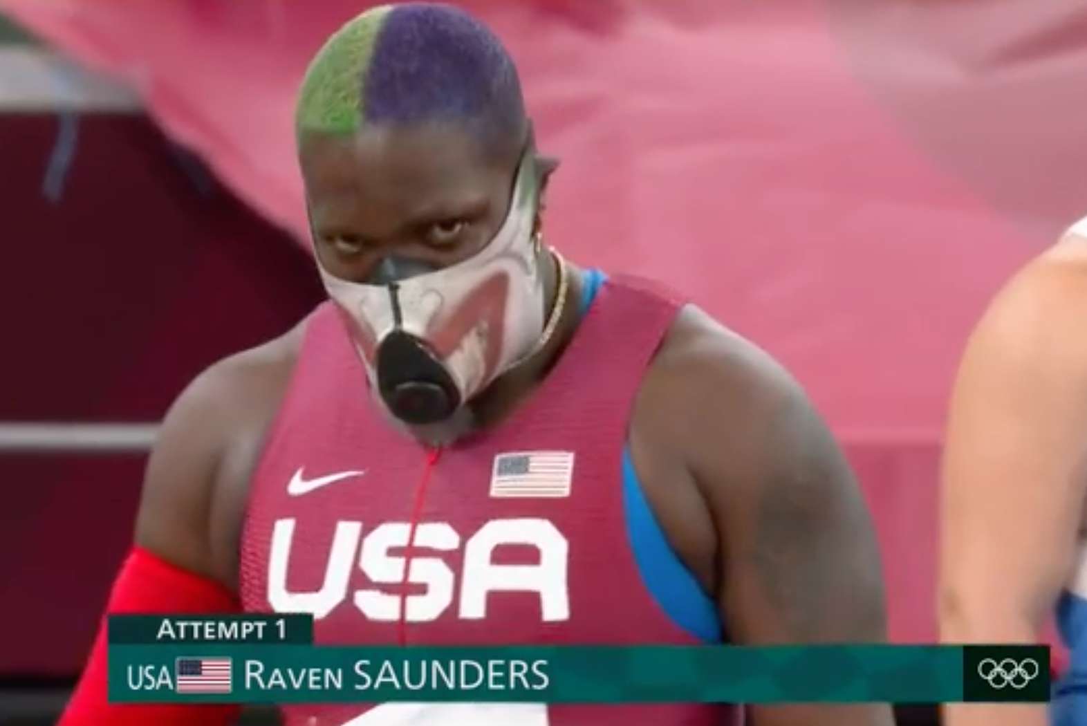Olympic Shot Putter Raven Saunders Shows Off Joker Mask