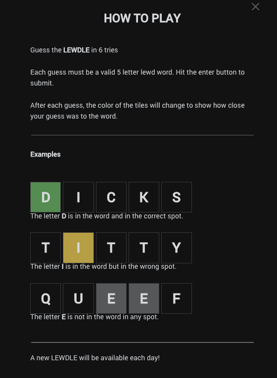 Meet "Lewdle," "Worlde" for the Naughty!