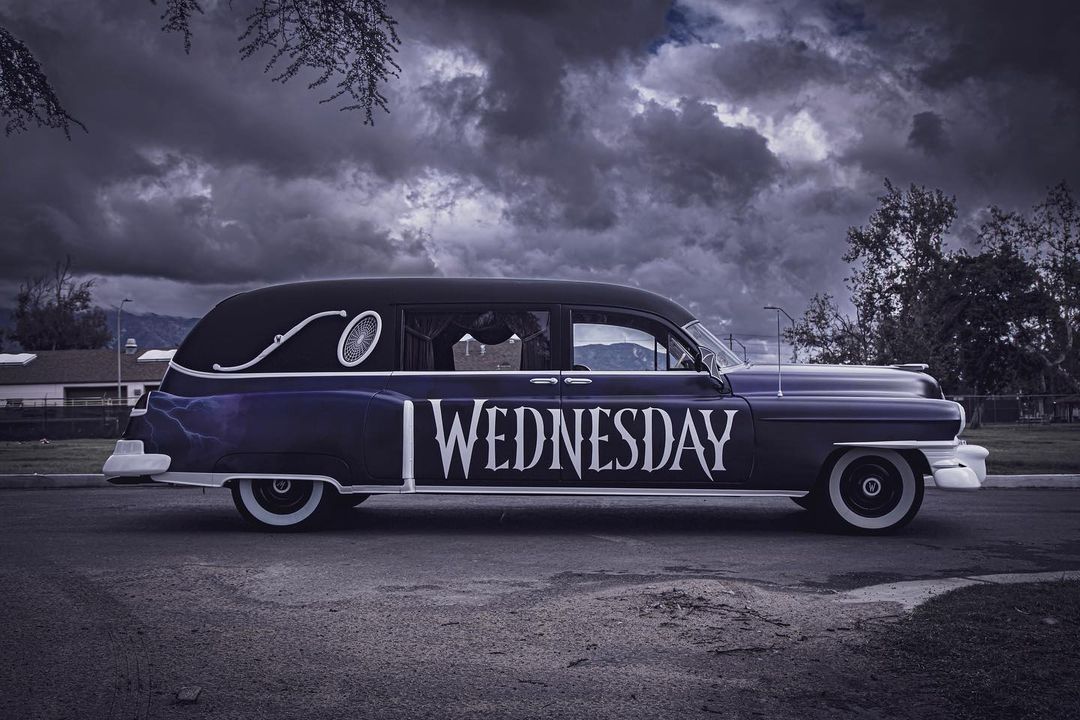 Do Your Errands in the Addams Family Hearse from "Wednesday"