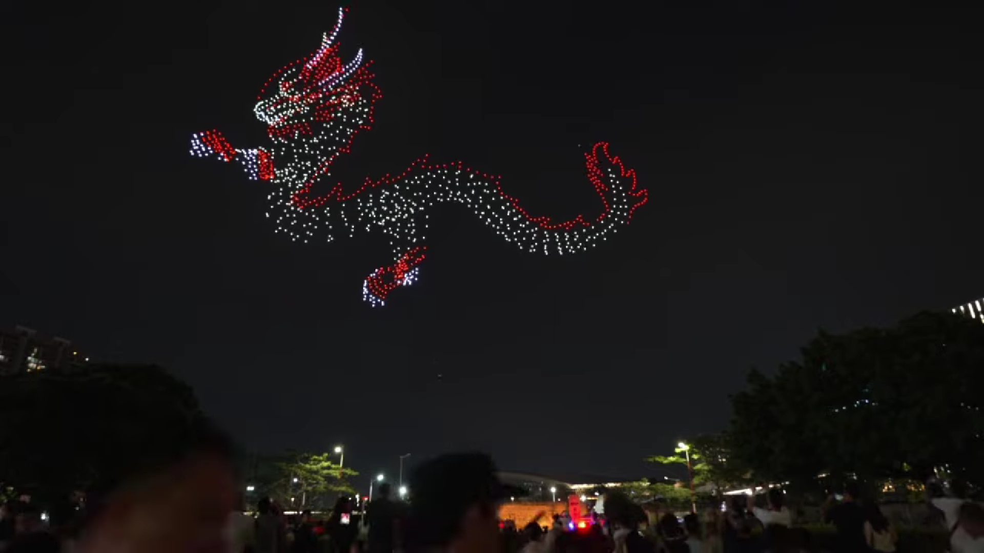 1,500 Drones Create Flying Dragon at Chinese Festival