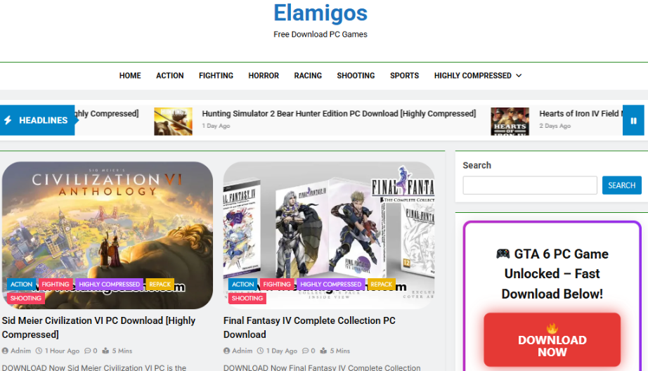 ElAmigos Trusted Source for PC Game Downloads