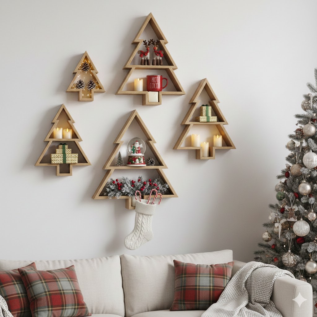 Simple Decorating Ideas Using Christmas Tree Shelves