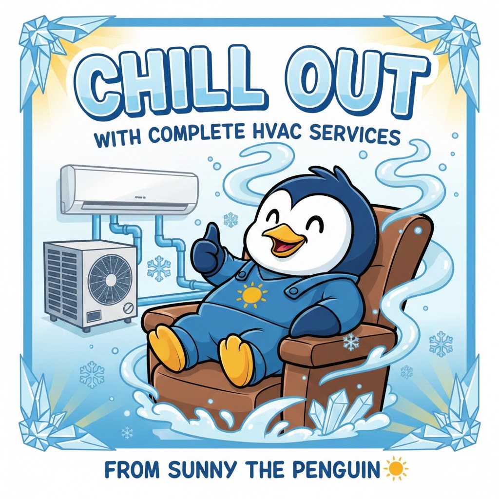 Chill Out with Complete HVAC Services from Sunny the Penguin