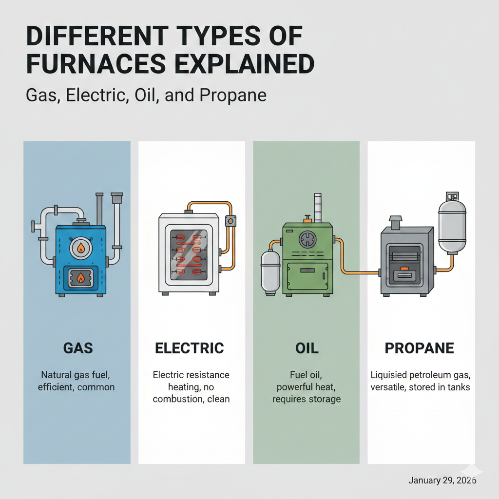 Different Types of Furnaces Explained: Gas, Electric, Oil, and Propane