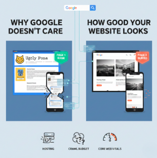 Why Google Doesn't Care How Good Your Website Looks?
