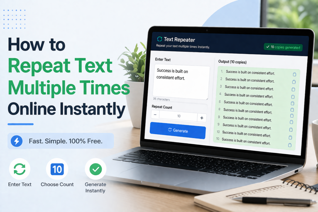 How to Repeat Text Multiple Times Online Instantly